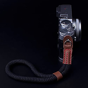 VKO Black Camera Hand Wrist Strap Compatible with Fujifilm X-T30 X-T4 X-T3 X-T20 X-T2 X70 X-Pro2 X-E3 X30 XQ2 X100F A6100 A6600 A6400 A6000 A6300 A6500 RXIR II Cameras Adjustable Safety Strap