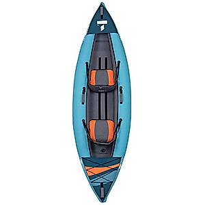 TAHE Beach LP2 Premium Inflatable 2 Person Kayak Complete Package Including Kayak, Seats (2), Paddles (2), Pump and Travel/Storage Bag, Blue (107255)