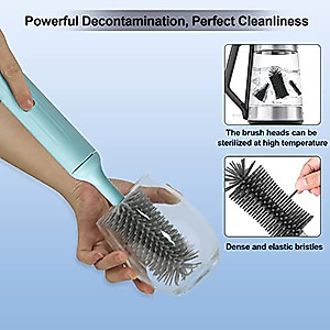 winforhour Electric Baby Bottle Brush with Electric Bottle Cleaner Set and Straw Brush,Suitable for Kitchen Brush and Baby Bottles,USB Rechargeable.(Blue)