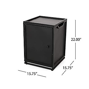 Christopher Knight Home Jamie Outdoor Wood Finish Rectangular Fire Pit with Tank Holder, Brown and Black