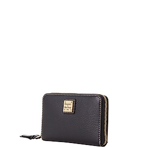 Dooney & Bourke Wallet, Pebble Grain Medium Zip Around Wallet - Black