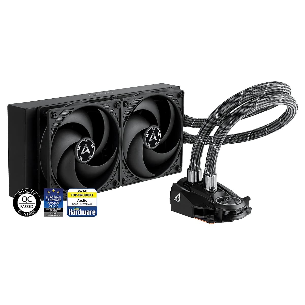 ARCTIC Liquid Freezer II 240 - Multi Compatible CPU AIO Water Cooler, Compatible with Intel & AMD, Efficient PWM Controlled Pump, CPU Cooler, AIO Cooler, CPU Liquid Cooler - Black