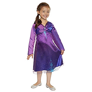 Disney Frozen Frozen 2 Elsa Purple Role-Play Dress with Diamond Gem, Fits Sizes 4-6x [Amazon Exclusive]
