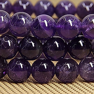 Natural A Grade Amethyst Gemstone 8mm Purple Crystal Round Beads Stretch Bracelet 7 Inch