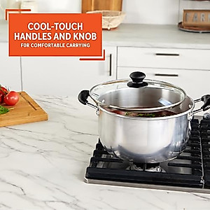 Imusa Aluminum USA Pot with Glass Lid and Bakelite Handle 4-Quart