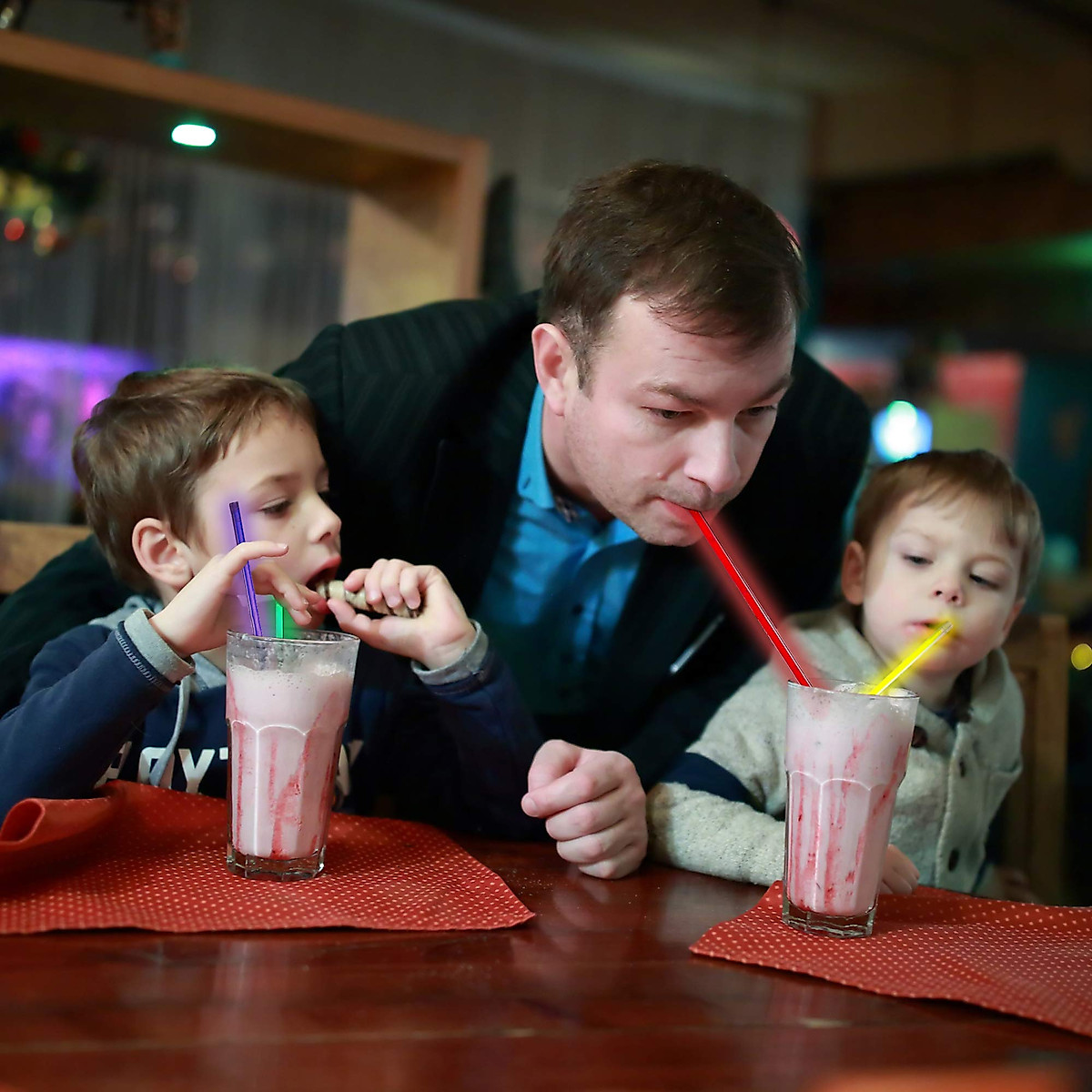 25-Pack Multi-Color Glow Straws - Vibrant Drink Accessories for Parties & Events -9" Glow Straw Party Pack