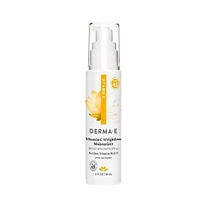 Derma E Vitamin C Weightless Moisturizer SPF 45 – Skin Brightening Face Cream with Mineral UVA/UVB Sunscreen – Hydrating Facial Moisturizer for Lines, Wrinkles and Uneven Tone, 2 Fl Oz