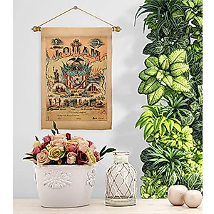 Americana Home & Garden Jr. O. U. A. M. Garden Flag Set Wood Dowel Americana US Historic July Memorial Veteran Independence United State American House Banner Small Yard Gift Double-Sided, Made In USA