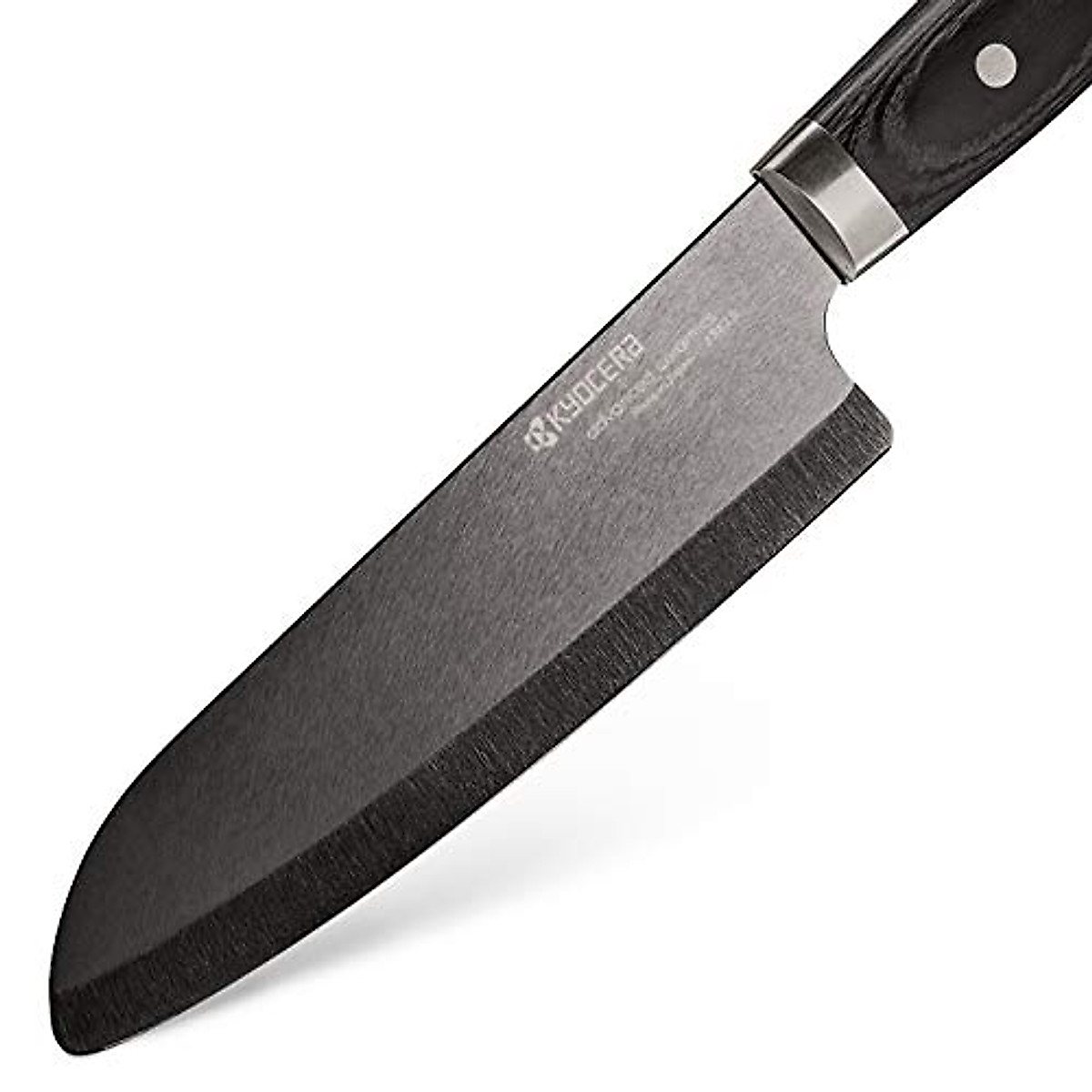 Kyocera Limited Series Ceramic 6" Chefs Santoku Knife with Handcrafted Pakka Wood Handle, Black