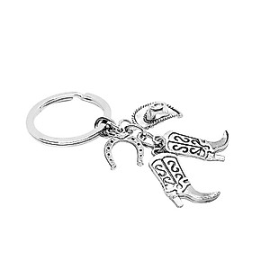 PHAETON 20PCS Hat Boot Horseshoe Keychain Western Cowgirl Keychain Equestrian Keychain Horse Lover Gift Cowboy Keychain Gift for Cowboy, Gift for Cowgirl, Cowboy Key Ring