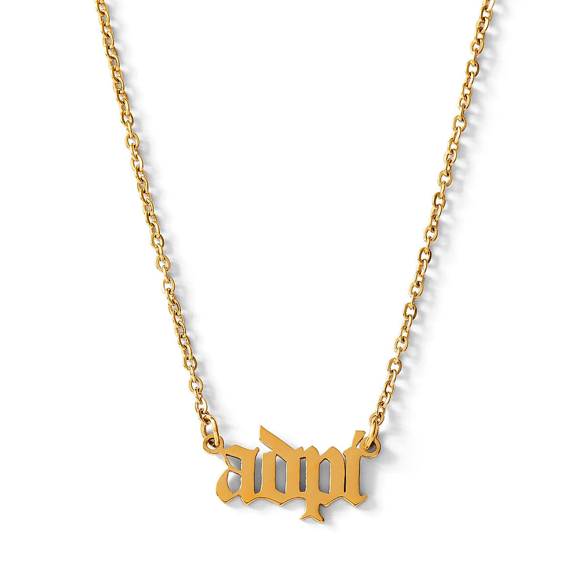 Sorority Shop Alpha Delta Pi Necklace — ADP Old English Font Design, 18K Gold Plated, Alpha Delta Pi Gifts for Women