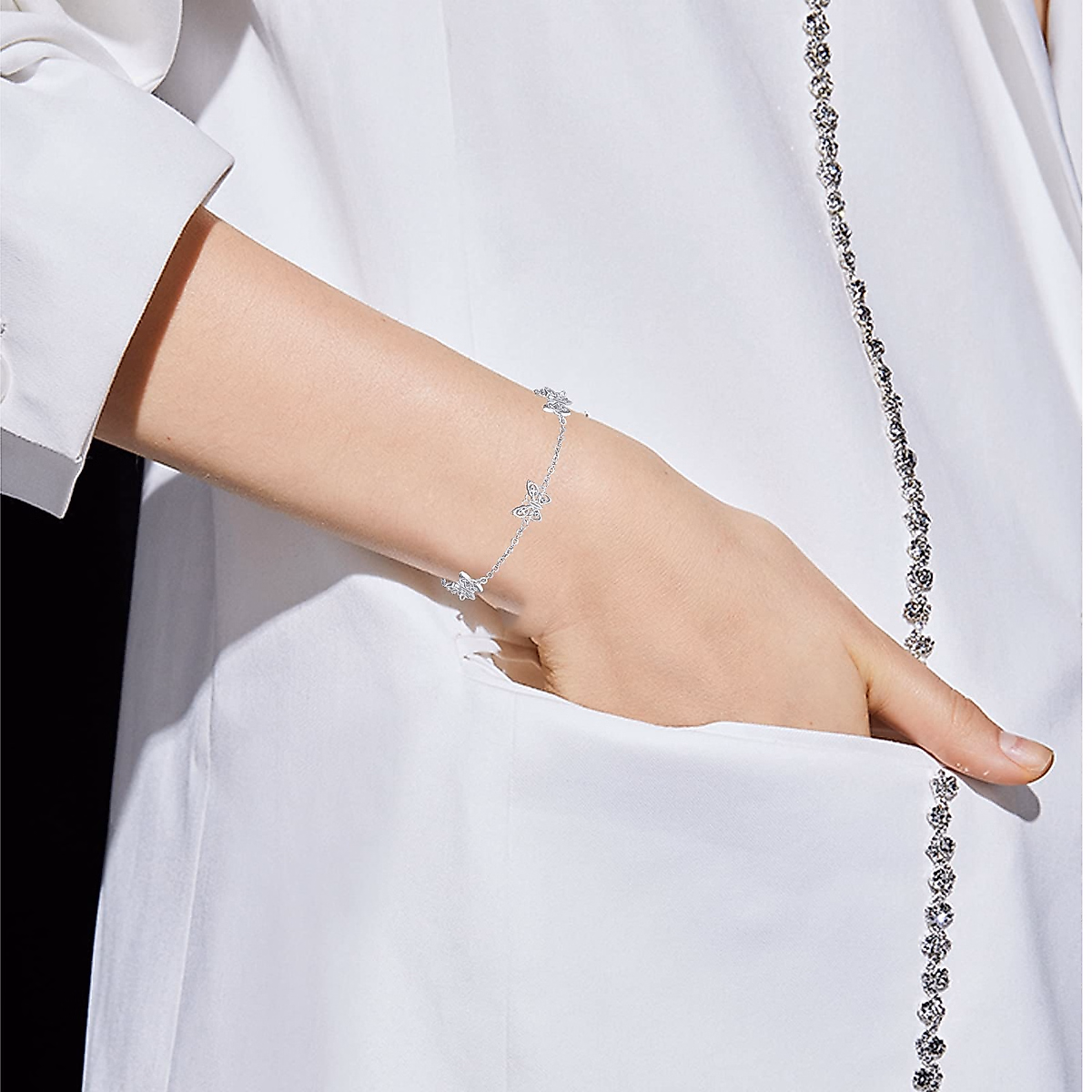 Palpitate Butterfly Bracelet Celtic knot Bracelet Sterling Silver Bracelets for Women Irish Celtic Jewelry Good Luck Jewelry Gifts