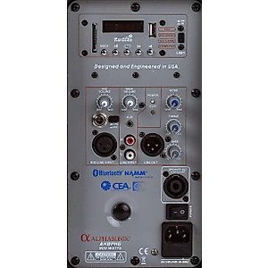 Pair Alphasonik All-in-one 8" Powered 800W PRO DJ Amplified Loud Speakers with Bluetooth USB SD Card AUX MP3 FM Radio PA System LED Lights Karaoke Mic Guitar Amp 2 Tripod Stands Cable and Microphone