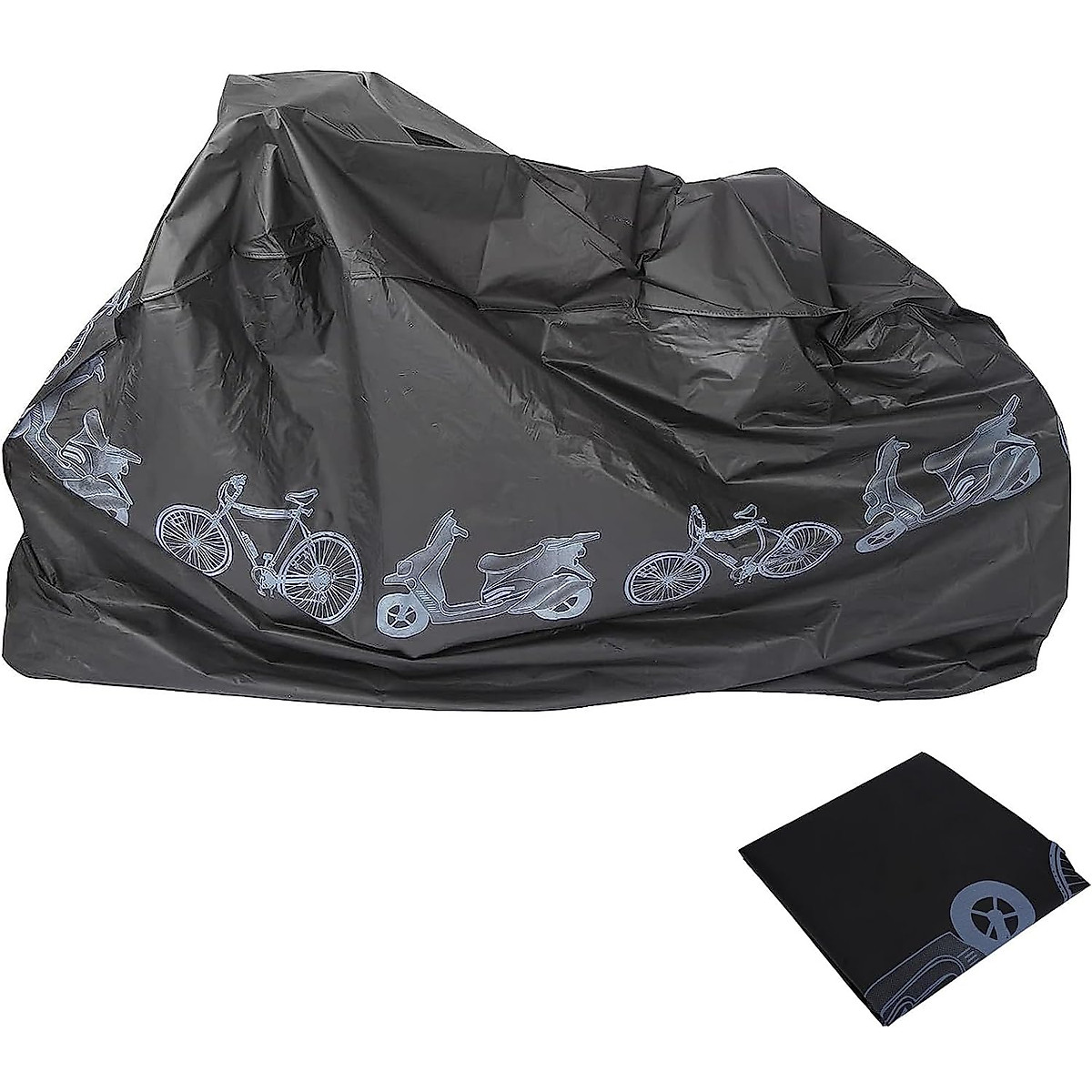 Bike Cover Waterproof Dustproof Cover for Indoor and Outdoor Use Rain Sun UV Wind Snow Proof Resistant Bicycle Storage (Black)