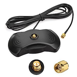 Superbat Wi-Fi Antenna Magnetic Stand Base RP SMA Connector and 10ft RP-SMA Extension Cable and 2 x Powerful Magnets for Antenna with RP-SMA Connector