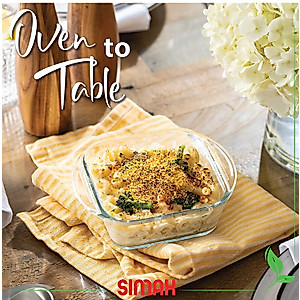 Simax Casserole Dish For Oven: Mini Glass Baking Dish With Lid ? Small, Personal Sized Bakeware and Cookware - Great for Storage ? Microwave, Oven, And Dishwasher Safe Borosilicate Glass Dish ? 10 Oz.