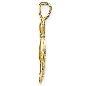 IceCarats 14K Yellow Gold Cats Necklace Charm Pendant 24mm x 12mm Only