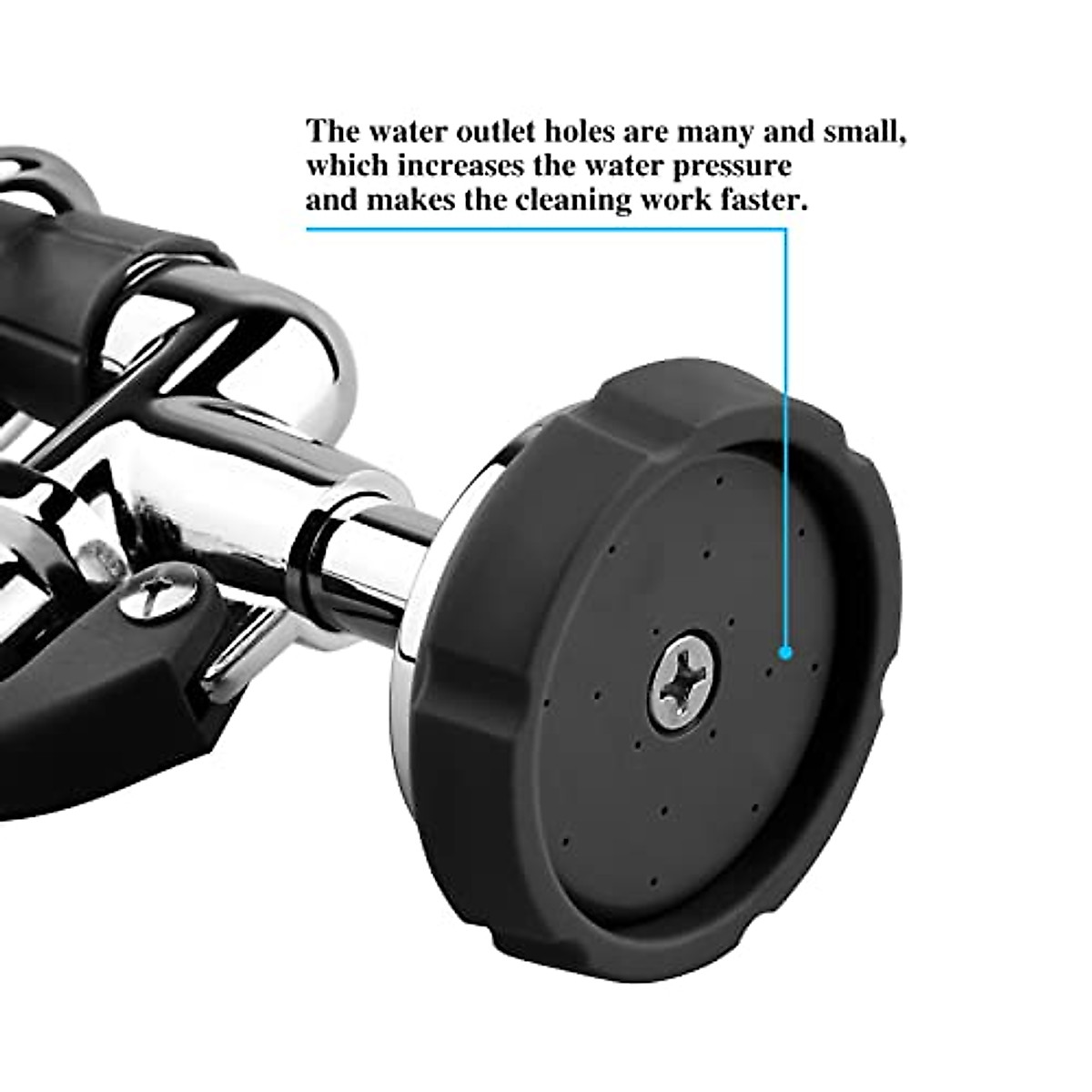 NETISR Pre Rinse Sprayer Commercial Sink Faucet Spray Valve Chrome with Non-Slip Handle (Black)