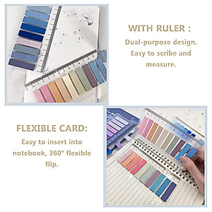 Potanro Sticky Tabs 800 Pcs Book Tabs Colorful Sticky Index Tabs 40 Colors Translucent Annotation Tabs ,Transparent Sticky Notes Tabs, Writable Page Tabs with Ruler for Annotating Books