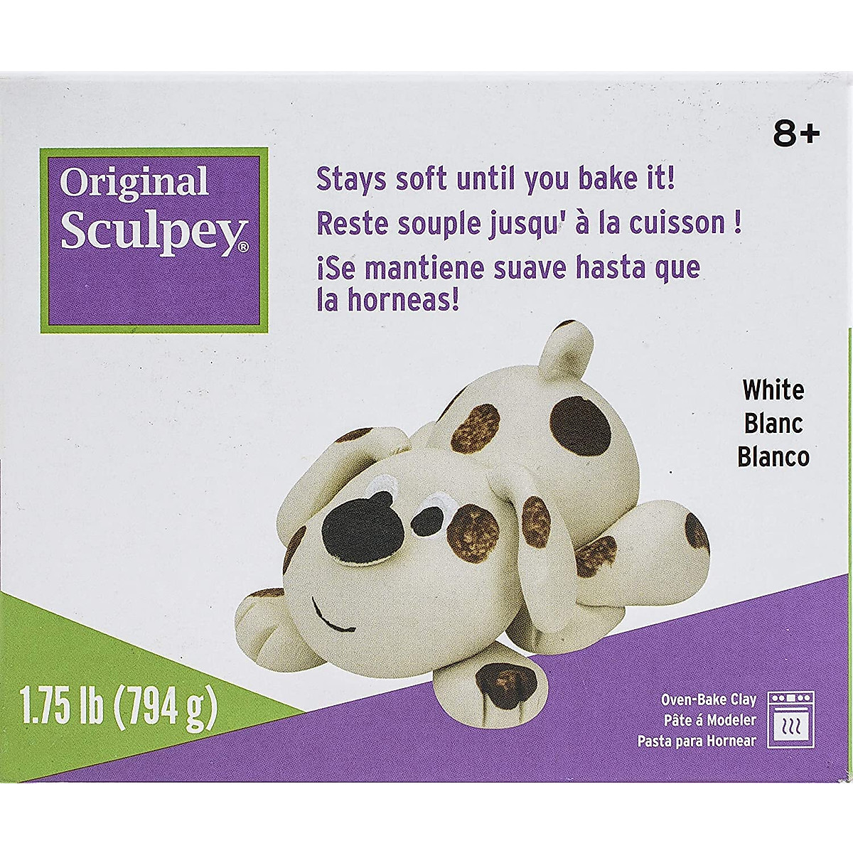 Original Sculpey White, Non Toxic, Polymer clay, Oven Bake Clay, 1.75 pounds