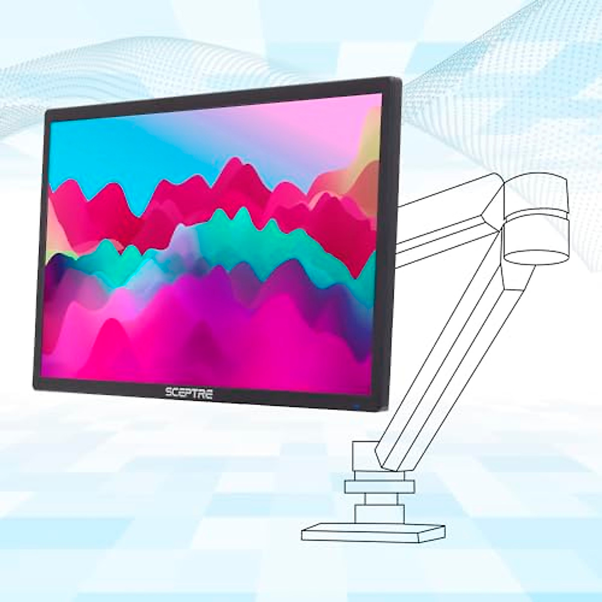 Sceptre 22-Inch 75Hz 1080p LED Monitor HDMI VGA Build-in Speakers, Brushed Black 2019 (E225W-19203S),Metal Black