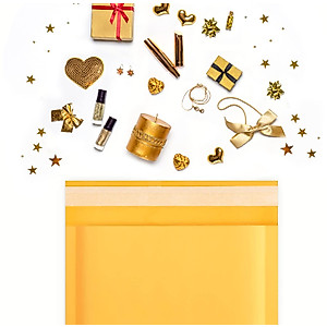 HBlife 50Pcs Bubble Mailers, 4x8 Inches Self Seal Kraft Poly Mailers, Padded Envelopes Shipping Bags Packaging for Small Business