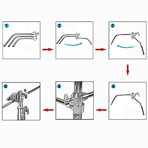 EACHSHOT C Stand Metal with Bag Wheel Max 10.8ft/330cm with 106cm Holding Arm 2 Pieces Grip Head for Godox AD400 Pro AD600 Pro AD600BM Aputure 120D 300D II for Photography Studio Video Monolight