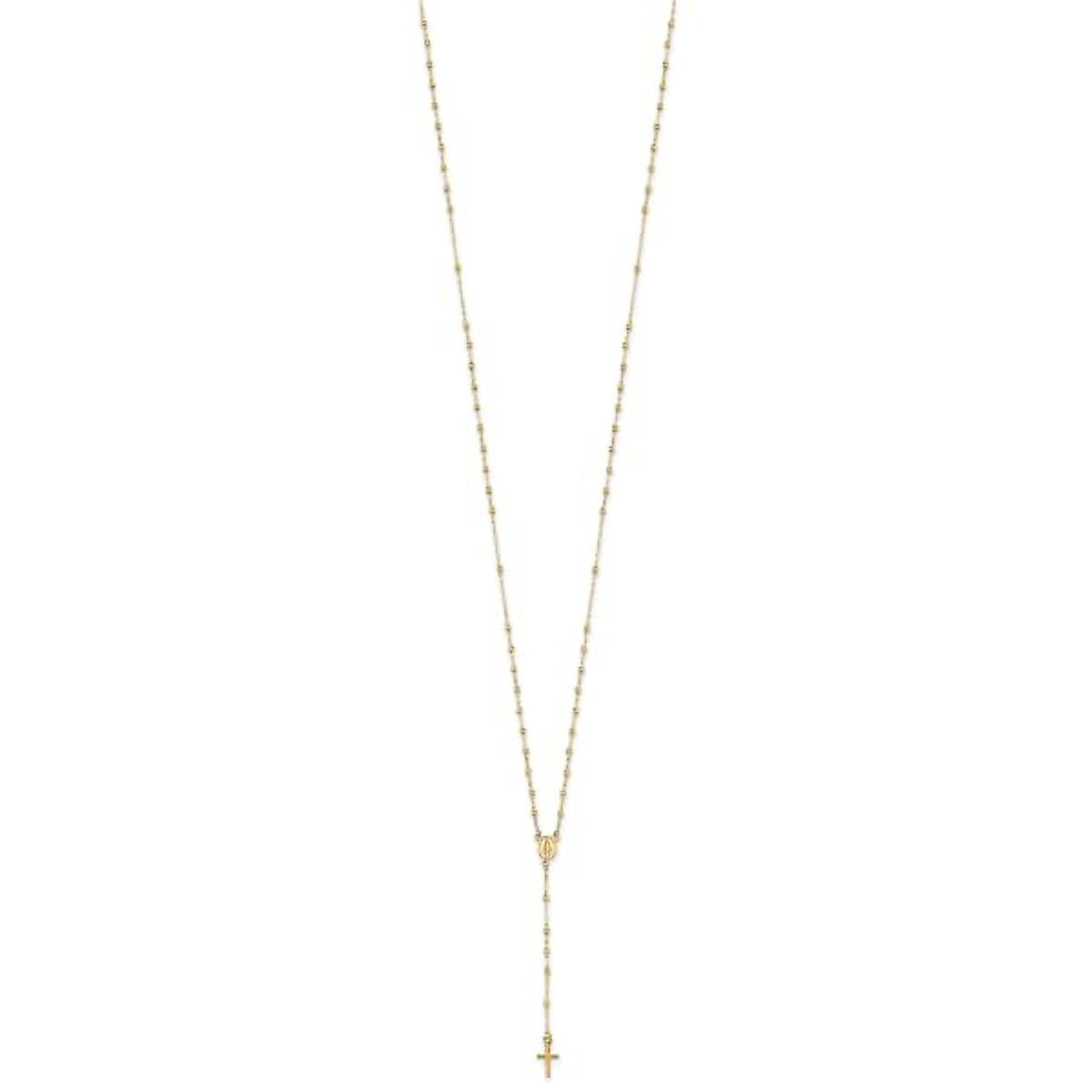 IceCarats 14K Yellow Gold Rosary Chain Necklace