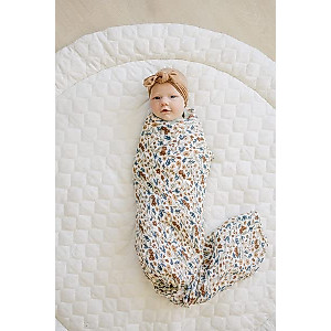 Mebie Baby Harvest Floral Muslin Swaddle, Modern and Neutral Swaddle Blanket for Baby Girl or Boy, Soft Baby Blankets, Newborn Swaddle Blanket, 0-3 Month, Comfy Wrap, Baby Essentials & Gifts