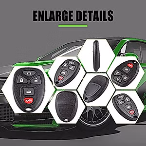 SCITOO Replacement for 2X5 Button Key Fob Keyless Entry Remote Fob Case for 04-16 for Buick LaCrosse for Chevy for Malibu for Pontiac G6 Series KOBfor GT04A