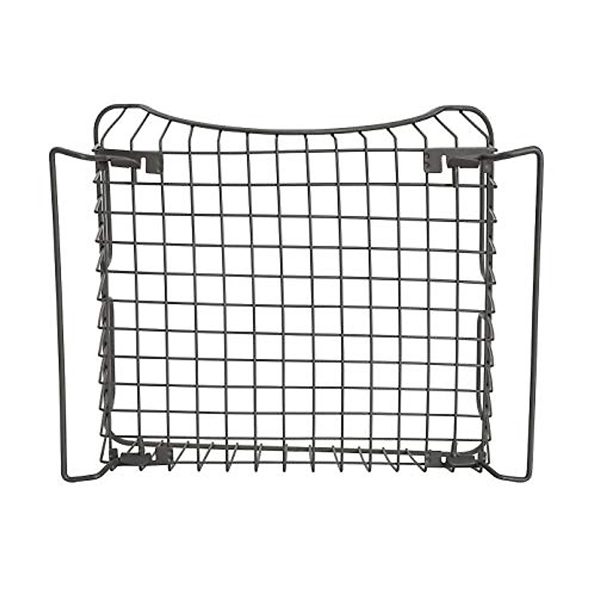 Spectrum Diversified 20076 Ashley Stacking Tray Wire Pet, Toy, Office, Kitchen Dorm Storage Utility Bin Stackable Organizer, Industrial Gray