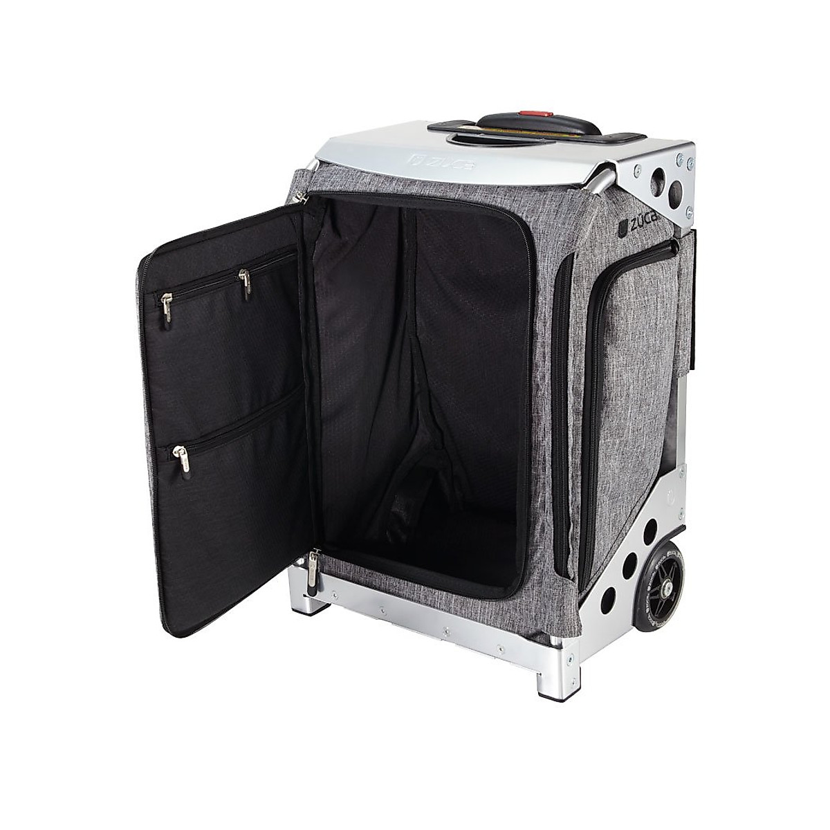 ZUCA Navigator Carry-On - Heather Gray Bag and Silver Frame with Built-In Seat