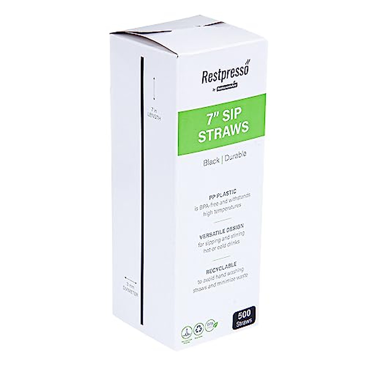 Restaurantware Restpresso 7 Inch Cocktail Stirrers 500 Disposable Coffee Stirring Rods - Premium Odorless Black Plastic Stirrers For Coffee For Hot And Cold Drinks For Bars Or Offices