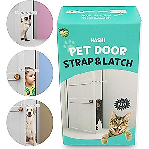 Cat Door Adjustable Latch Buddy Pet Stopper - Dog Proof Litter Box for doorways Cat Door Stop Strap, Interior Cat Door Holder, Feeding Station for Cats by HA SHI