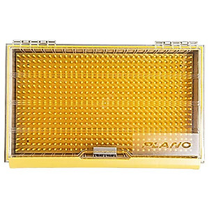 Plano EDGE Flex Crankbait 3700 Premium Utility Box, Gray and Yellow with Clear Lid, Waterproof Tackle Box Storage for Small Crankbaits, Buzzbaits and Swimbaits