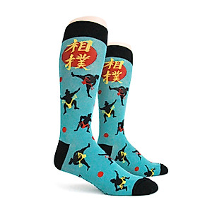 Foot Traffic - Men's Sports-Themed Socks, Fits Men's Shoe Sizes 7-12 (Sumo)