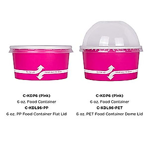 Karat [6oz - 1000 ct] Paper Ice Cream Cups for Hot/ Cold Food - Ideal for Ice Cream, Gelato, Yogurt and Snacks - Pink