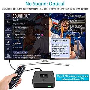 Friencity 2023 Upgraded Wireless Headphones Earbuds for TV Watching, Bluetooth V5.0 Transmitter (Optical AUX RCA) Set w/Neckband Earphones for Seniors, Plug & Play, Volume Control, No Lip-Sync Delay