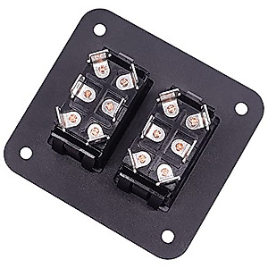 TWTADE 2 Pcs Momentary Polarity Reverse Rocker Toggle Switch Control Motor RV Power Jack Forward Reverse 20A 50V DC/15A 250V AC 6 Pin 3 Position (ON)-Off-(ON) with Panel and Wire