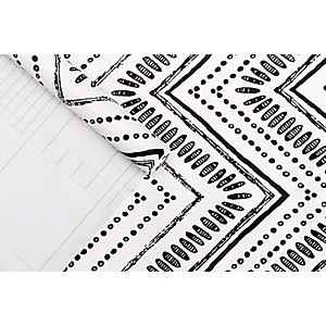 HAOKHOME Black and White Wallpaper Boho Geometric Self Adhesive Textured Wall Paper Modern for Bathroom Decor e 17.7in x 9.8ft