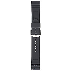 Fossil All-Gender 22mm Silicone Interchangeable Watch Band Strap, Color: Black (Model: S221304)