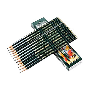 Faber-Castell Pencils, Castell 9000 Artist graphite pencils, 4B black lead Pencil for drawing, sketch, shading - box of 12