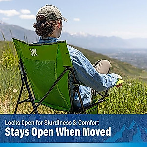Kijaro Dual Lock Portable Camping Chairs - Enjoy the Outdoors with a Versatile Folding Chair, Sports Chair, Outdoor Chair & Lawn Chair - Dual Lock Feature Locks Position – Maldives Blue