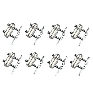 OTTFF 8 Sets Double Ended Conical Coupler with Cotter Body Clips Tapered Shear Pin Stage Lighting Truss Pipe Connector Par can Lights Trusses Replace Parts - F34 F33 Fit Pipe 50mm