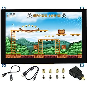5inch HDMI LCD (H) Capacitive Touch Screen 800x480, Supports Raspberry Pi Jetson Nano BB Black Banana Pi PC Windows 10 Raspbian Ubuntu Kali WIN10 IoT Retropie HDMI/VGA Display Port