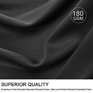 Outpain Spandex Tablecloth for 6 Foot Rectangle Tables, 2 Pack Black Wrinkle Free Fitted Table Cloths 6ft Stretchy Banquet Table Clothes Cover Desk Skirt for Birthday Wedding Parties Baby Shower