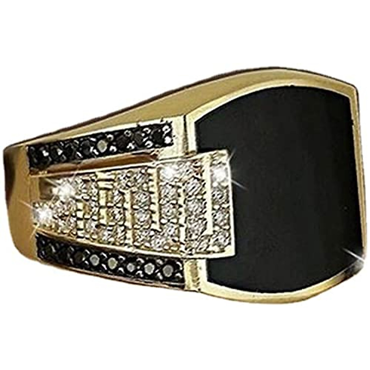 Alloy Ring Black Diamond Jewelry Gift Alloy Natural Gemstone Wedding Ring For Party