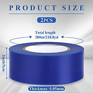 Frienda 2 Inch x 218.7 Yards Clear Removable Scratch Film Tape Roll Blue Tape Window Film Blue Surface Protective Film Self Adhesive Window Film, 2 Rolls