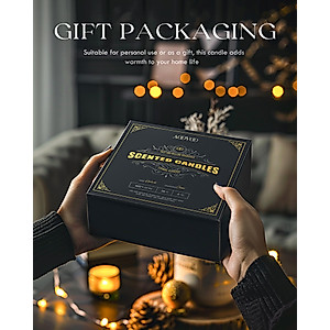 AOOVOO Wood Wick Candles - Sandalwood&Oud/Rose&Sandalwood/Mahogany Teakwood/Jasmine, Scented Candles for Home, Soy Candles, Candle for Man, 36 oz, 220 Hours Burn