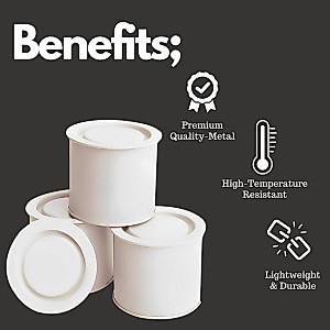 Fragranthetic (Empty Candle Tins 8 oz with Lids - 12-Pack of Bulk Candle Jars for Making Candles, Arts & Crafts, Storage, Gifts, and More - Empty Candle Jars with Lids (Cream)